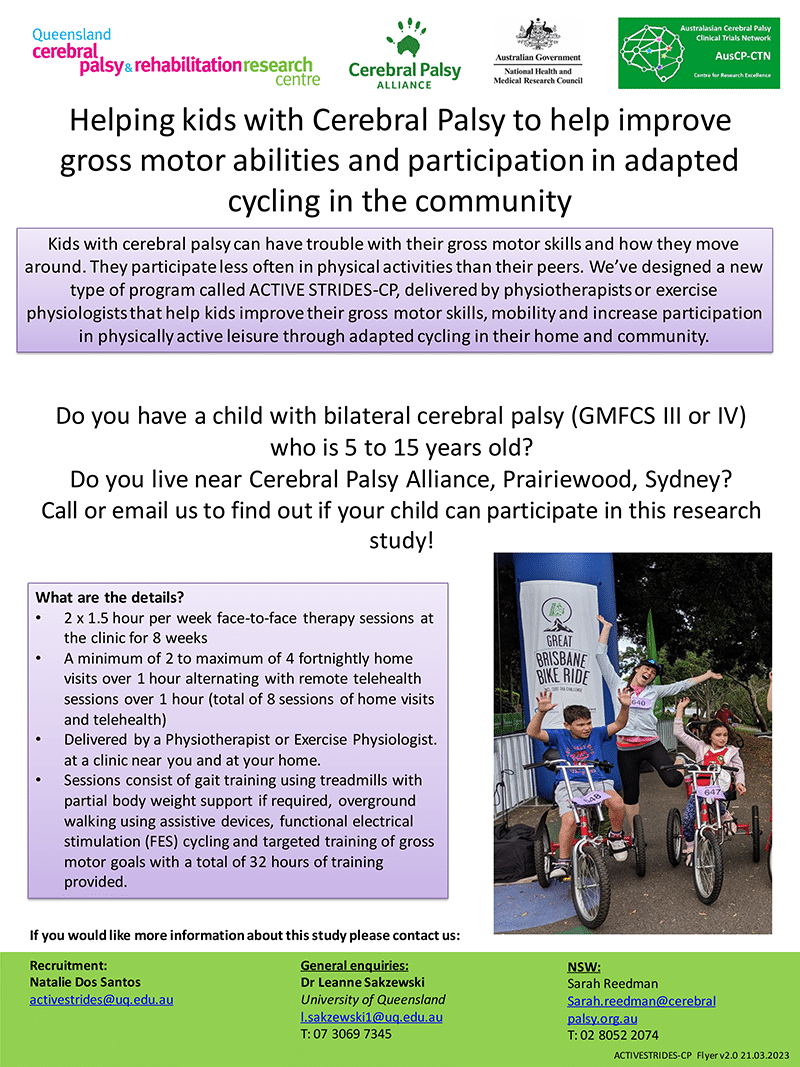 Research study: ACTIVE STRIDES-CP | Cerebral Palsy Alliance